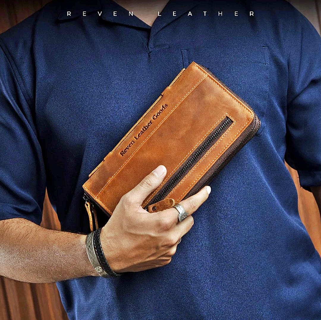 Leather Handbag Clutch – Full Grain Crazy Horse Leather Wallet ...
