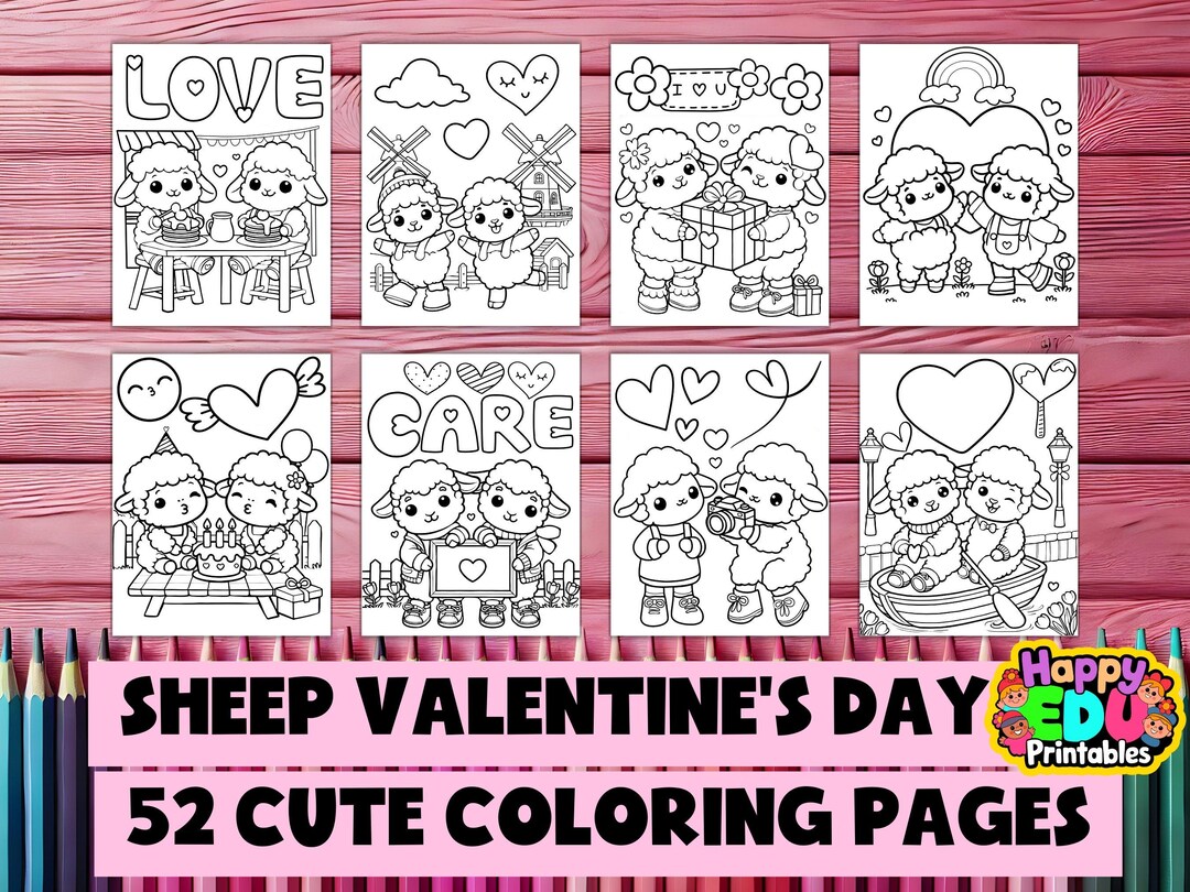 Sheep Valentine's Day Coloring Pages for Kids | Fun Amsterdam-themed ...