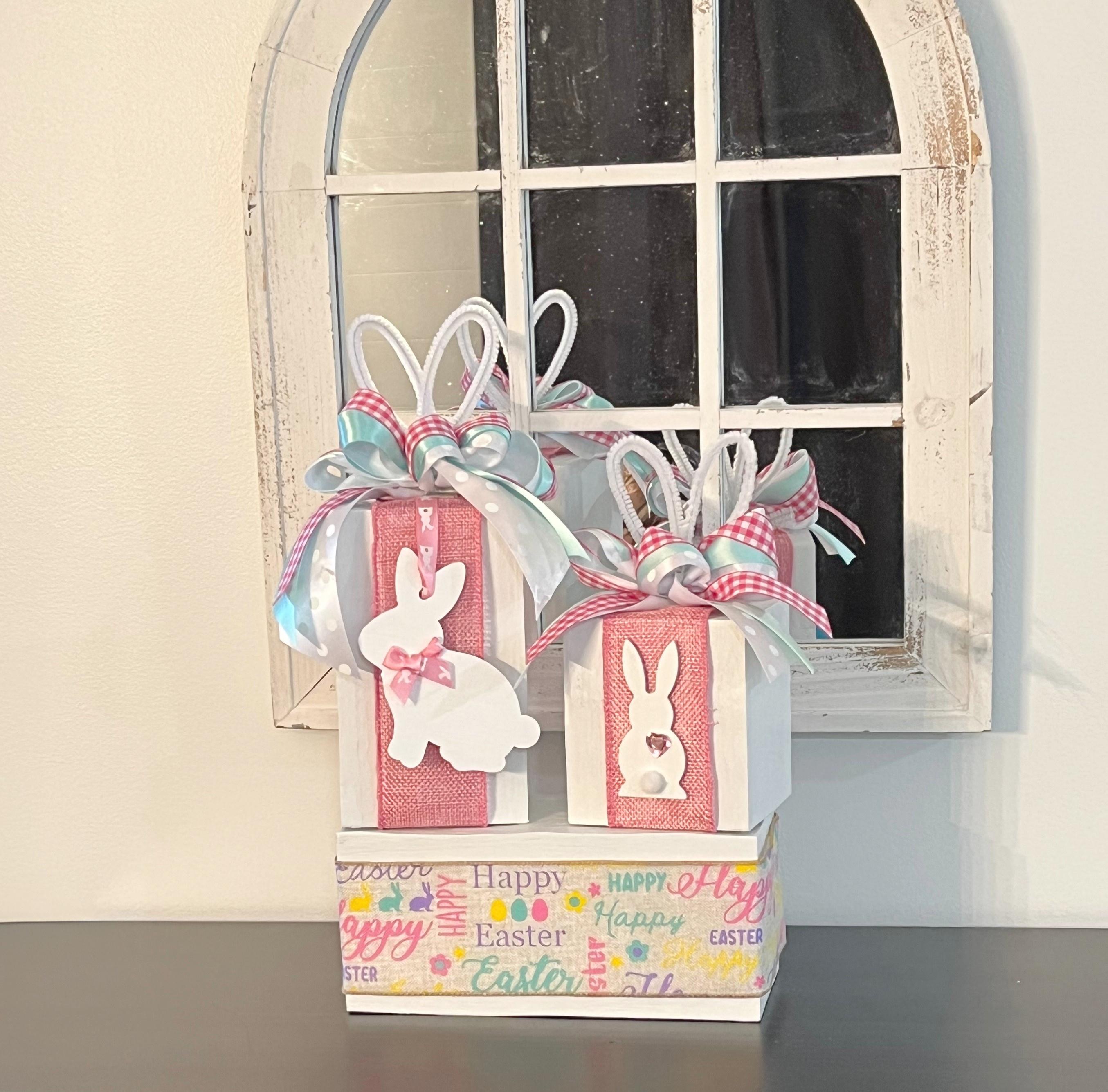 Easter Decor Home Decor Happy Easter Tiered Tray Happy Spring Shelf and ...