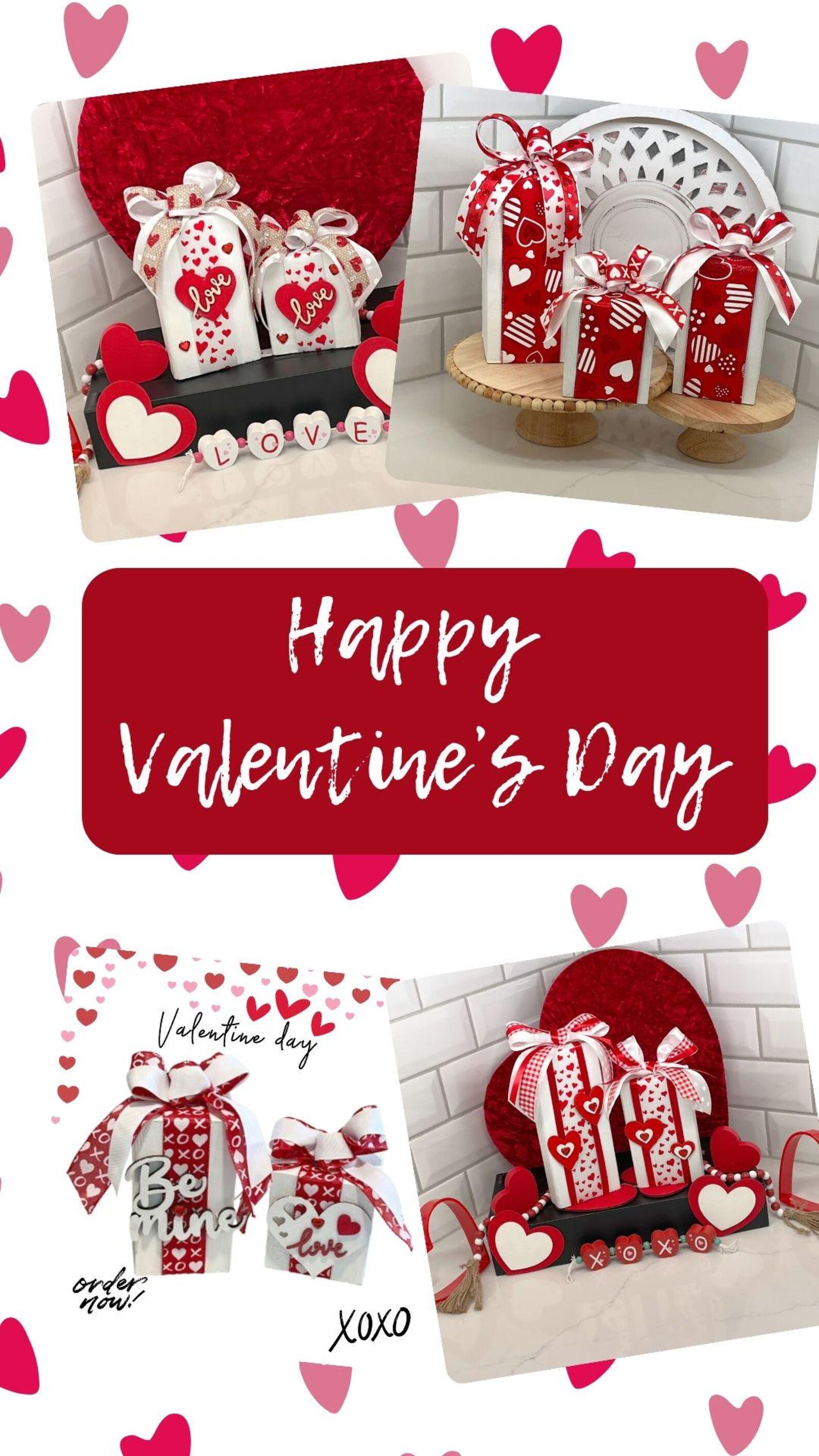 Wooden Blocks Decor February Gift Set Idea Love Shelf Sitter Farmhouse ...