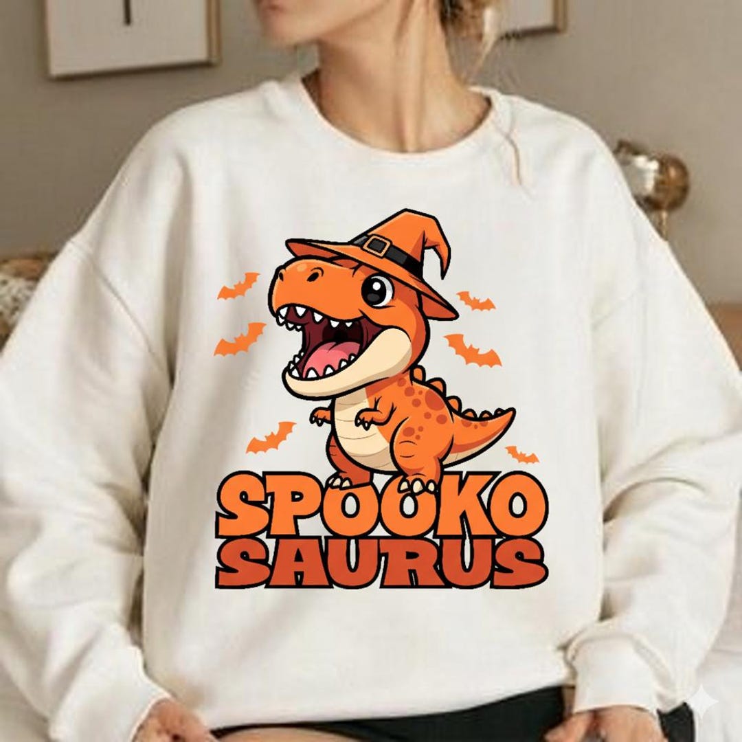 Halloween Dinosaur Clipart | Spooky Witch Dino PNG | Sublimation ...