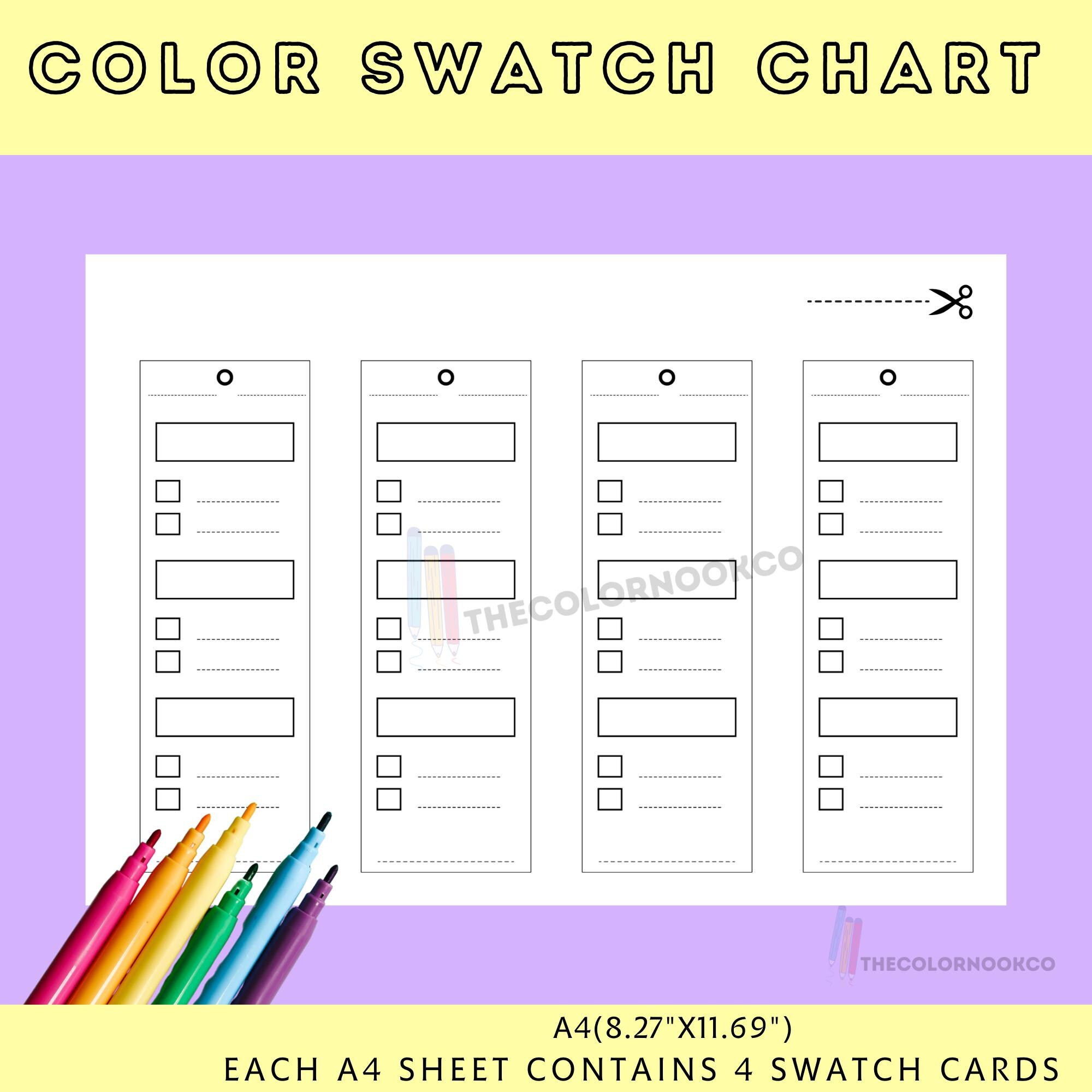 Portable Color Swatch Chart Template L Color Swatch Chart Printable ...