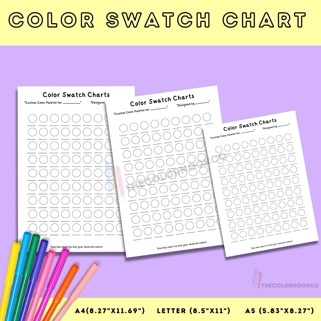 Printable Color Swatch Chart , Color Swatch Template, Printable Color ...
