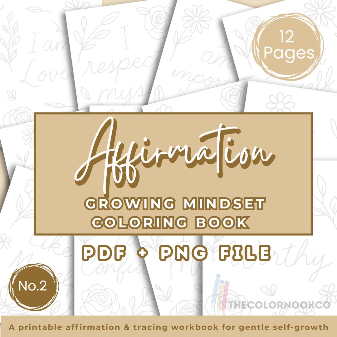 Affirmation Growth Mindset Coloring Book for Kids & Adults – Mindful ...