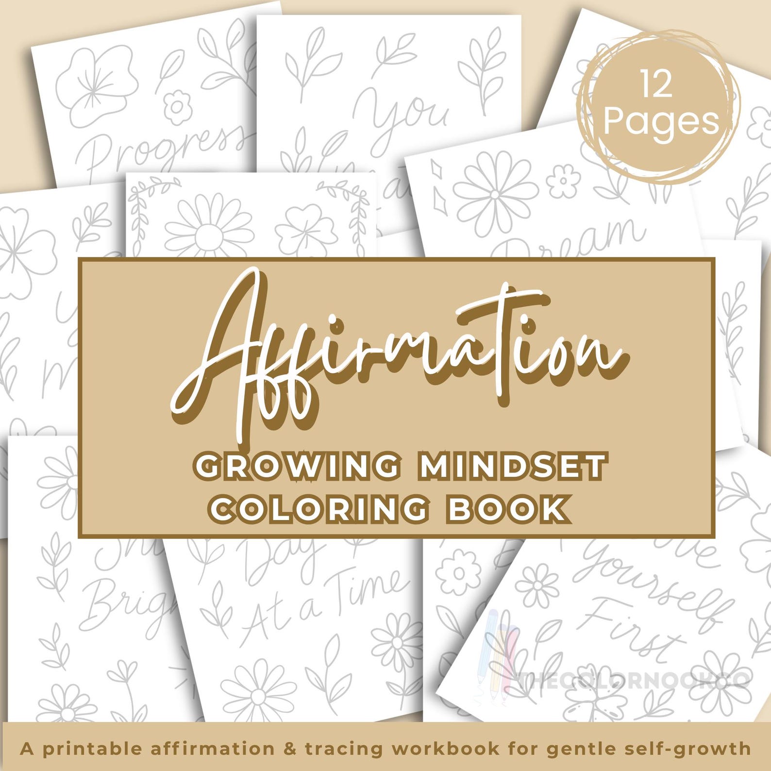 Affirmation Growth Mindset Coloring Book for Kids & Adults – Mindful ...