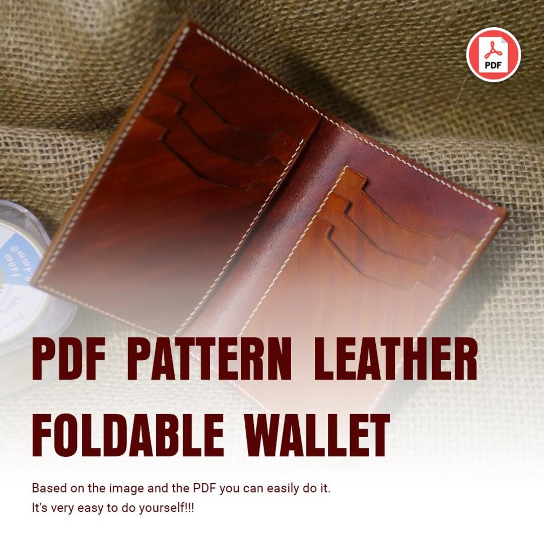 Leather Bifold Wallet Pattern PDF-DIY Leather Card Holder Template ...