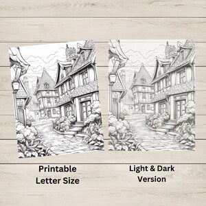 Cute Village Coloring Book, Cute Village Homes Coloring Book, Kids for ...