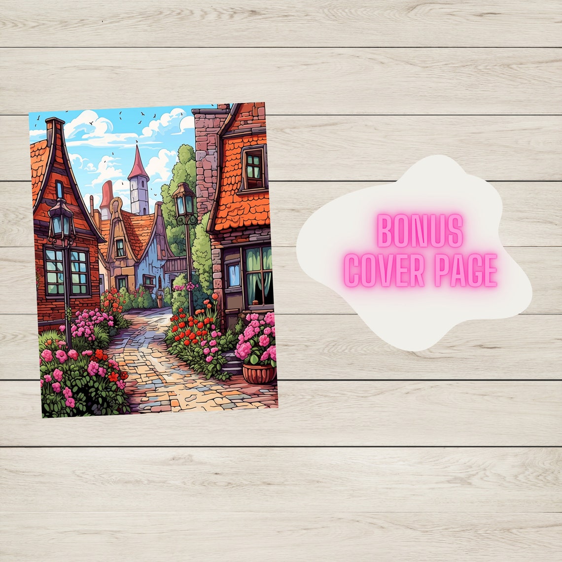 Cute Village Coloring Book, Cute Village Homes Coloring Book, Kids for ...