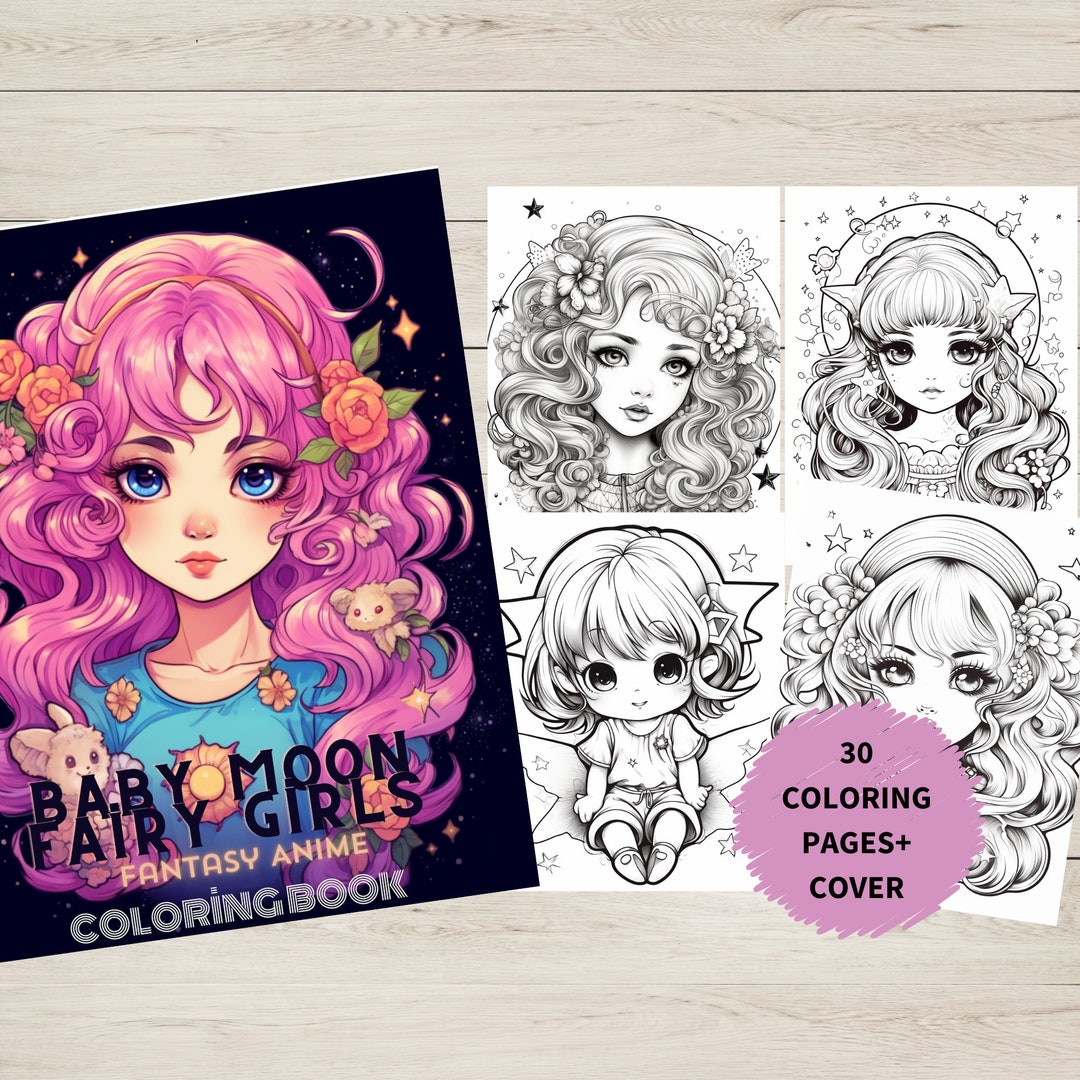 Baby Moon Fairy Girls Coloring Book, Baby Moon Fairy Girls Fantasy ...