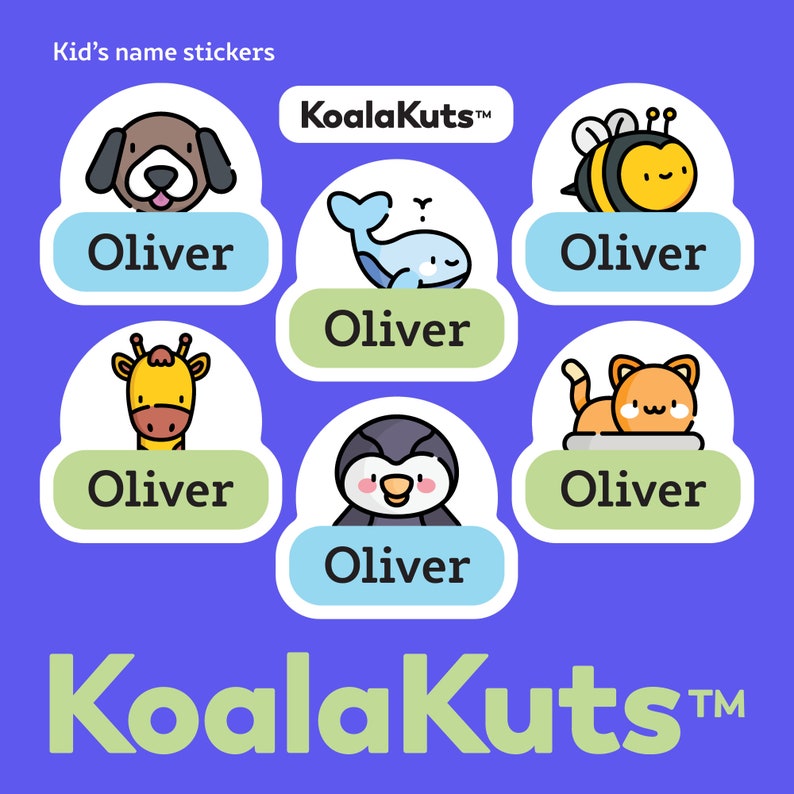 Cute Waterproof Sticker Labels Kids Name Labels Daycare Labels ...