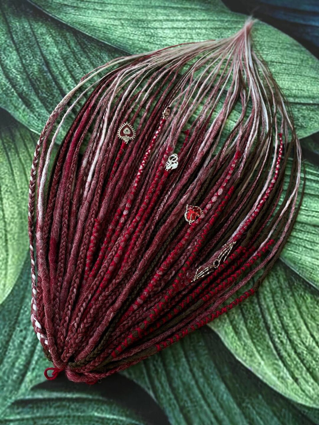 Crochet Dreadlocks and Braids Burgundy Brown With Silver Jawerly Hair ...