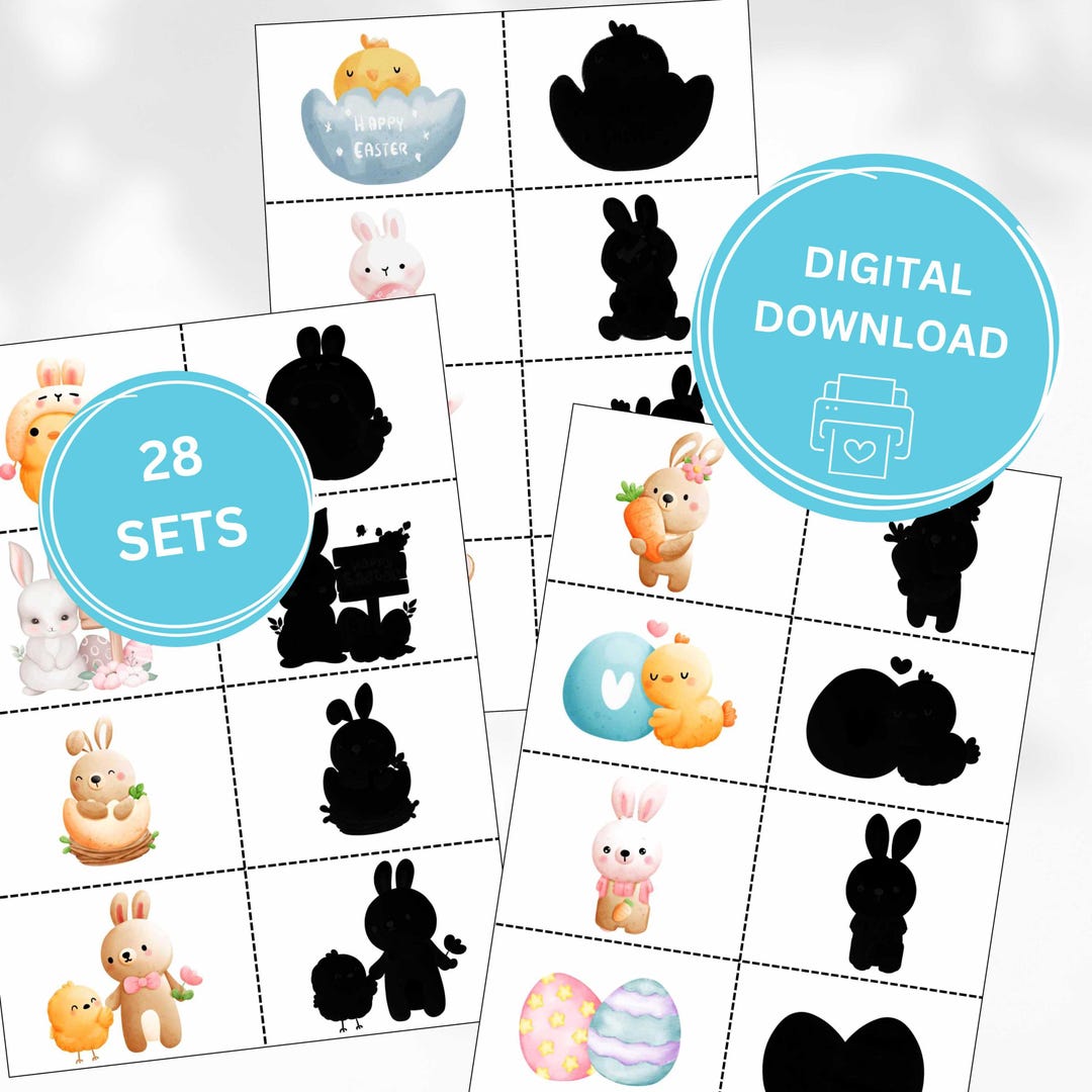 Easter Shadow Matching Game Montessori, Montessori Easter Matching ...