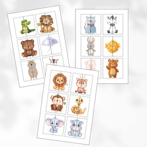 Animal Matching Game Montessori, Montessori Matching Cards, Printable ...