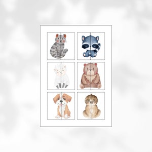 Animal Matching Game Montessori, Montessori Matching Cards, Printable ...