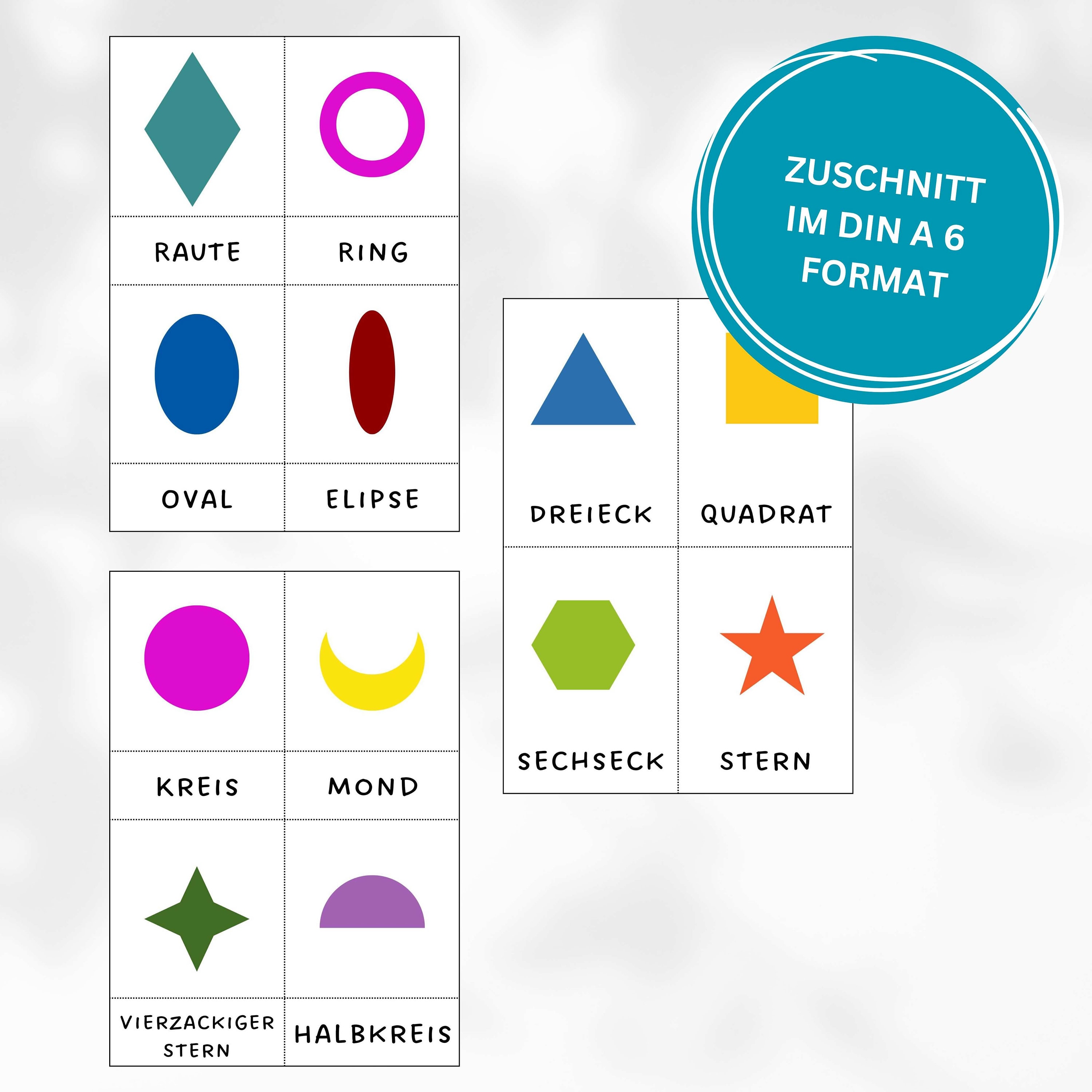 Shapes Cards, Flash Cards, Nomenclature Minimalist, Digital File PDF ...
