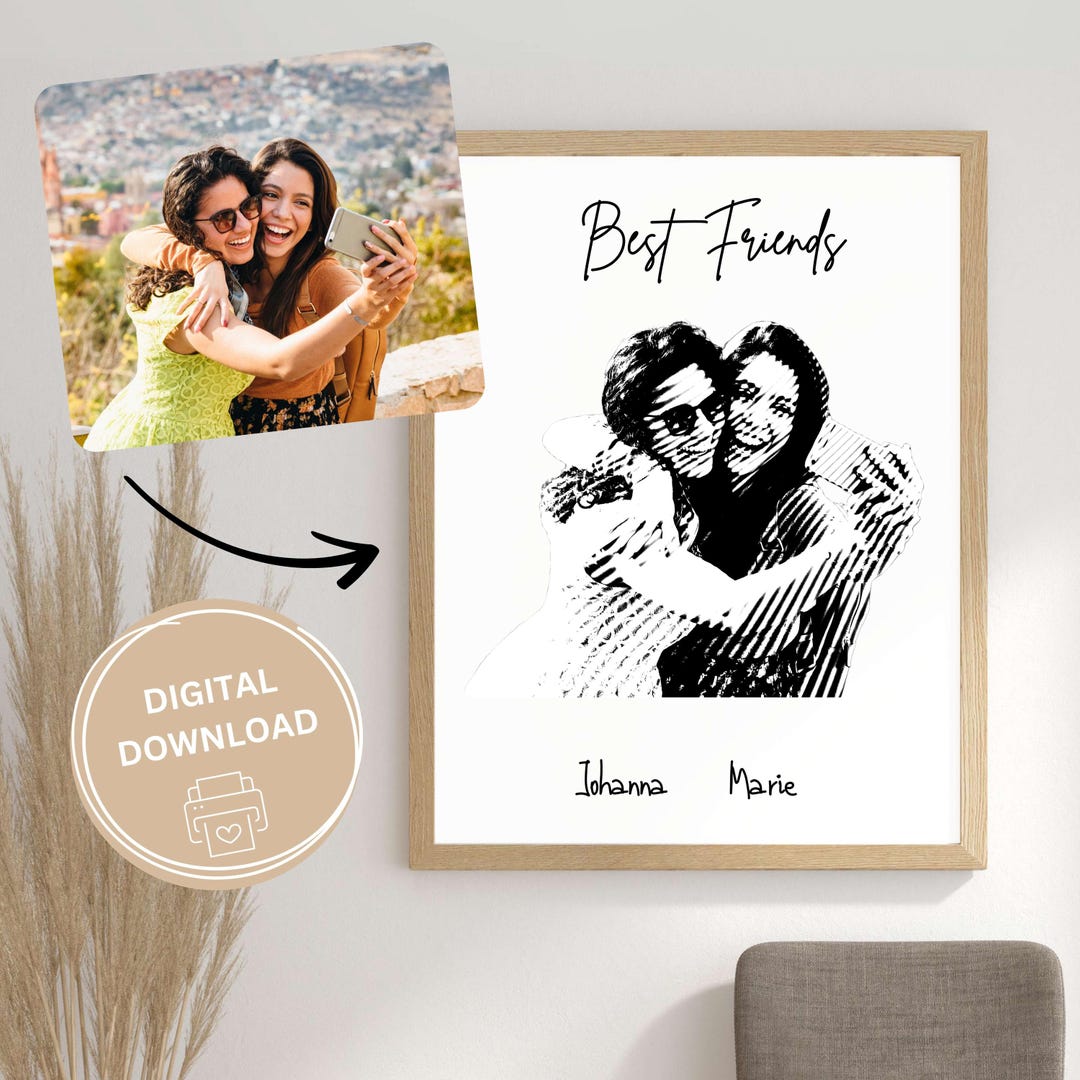 Personalized Best Friend Gift, BFF Gift, Birthday Gift, Drawing Gifts ...
