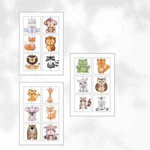 Animal Matching Game Montessori, Montessori Matching Cards, Printable ...