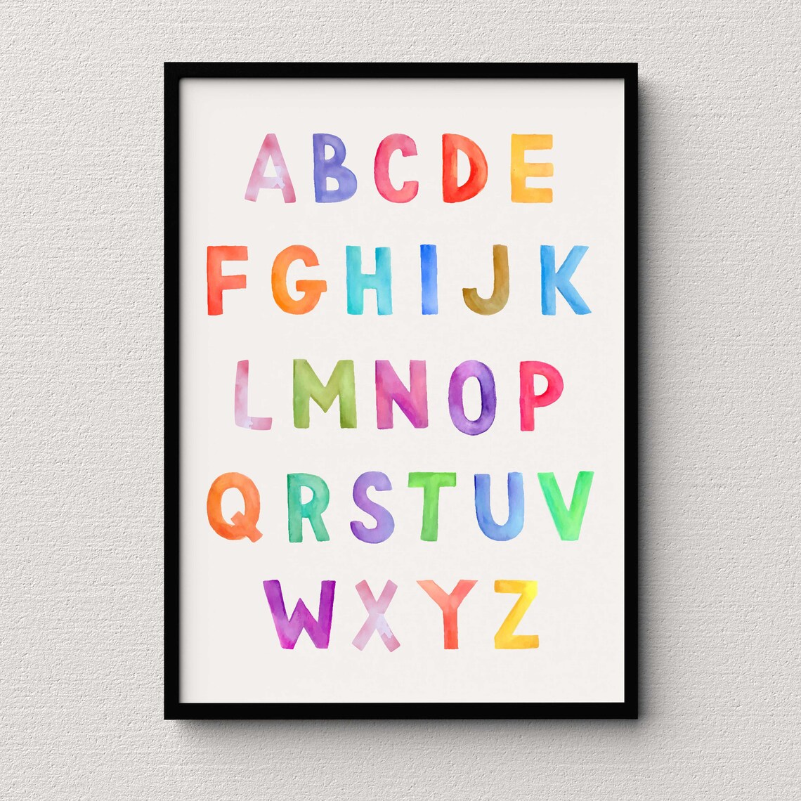 ABC Print, Rainbow Alphabet Poster, Printable Educational Wall Art ...