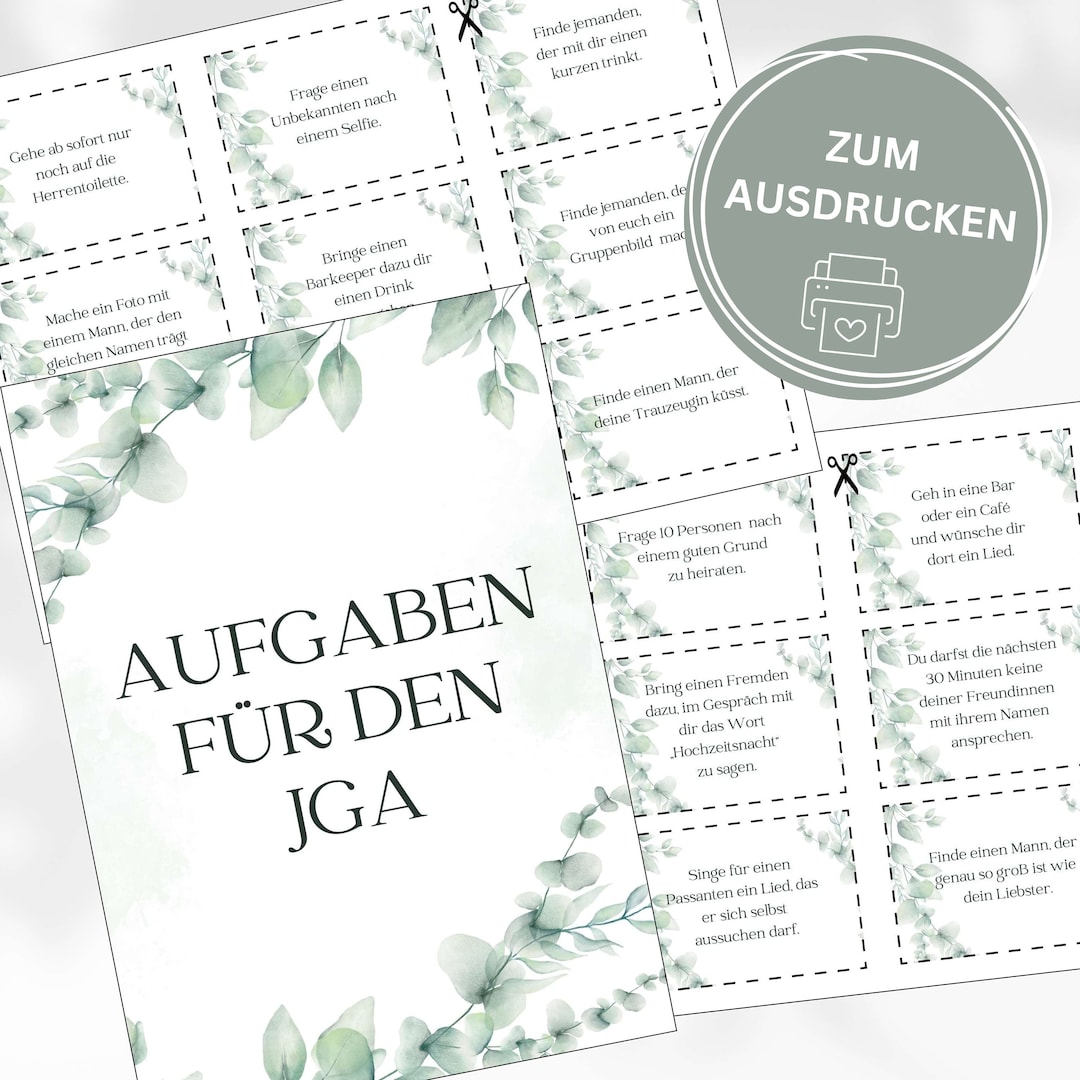 JGA Spiel zum Ausdrucken, Bride Challenge, Junggesellinnenabschied ...