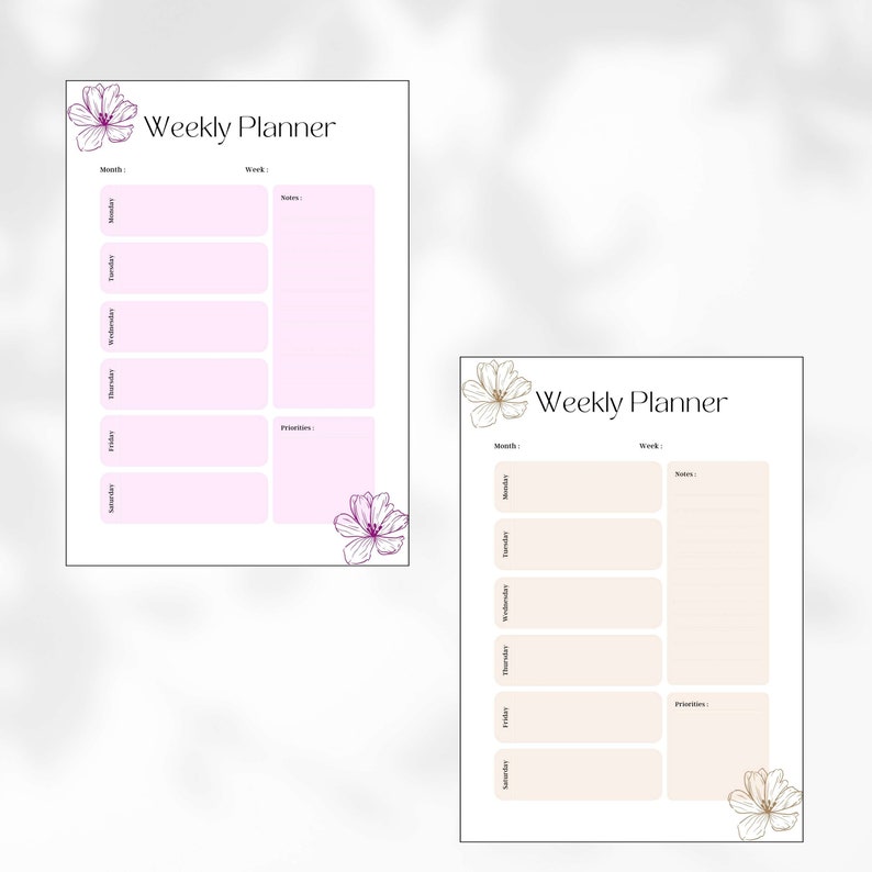 Weekly Planner Printable to Do List, Minimal Weekly Schedule, Weekly ...