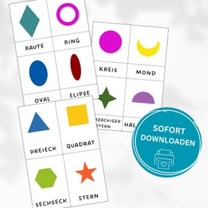 Shapes Cards, Flash Cards, Nomenclature Minimalist, Digital File PDF ...
