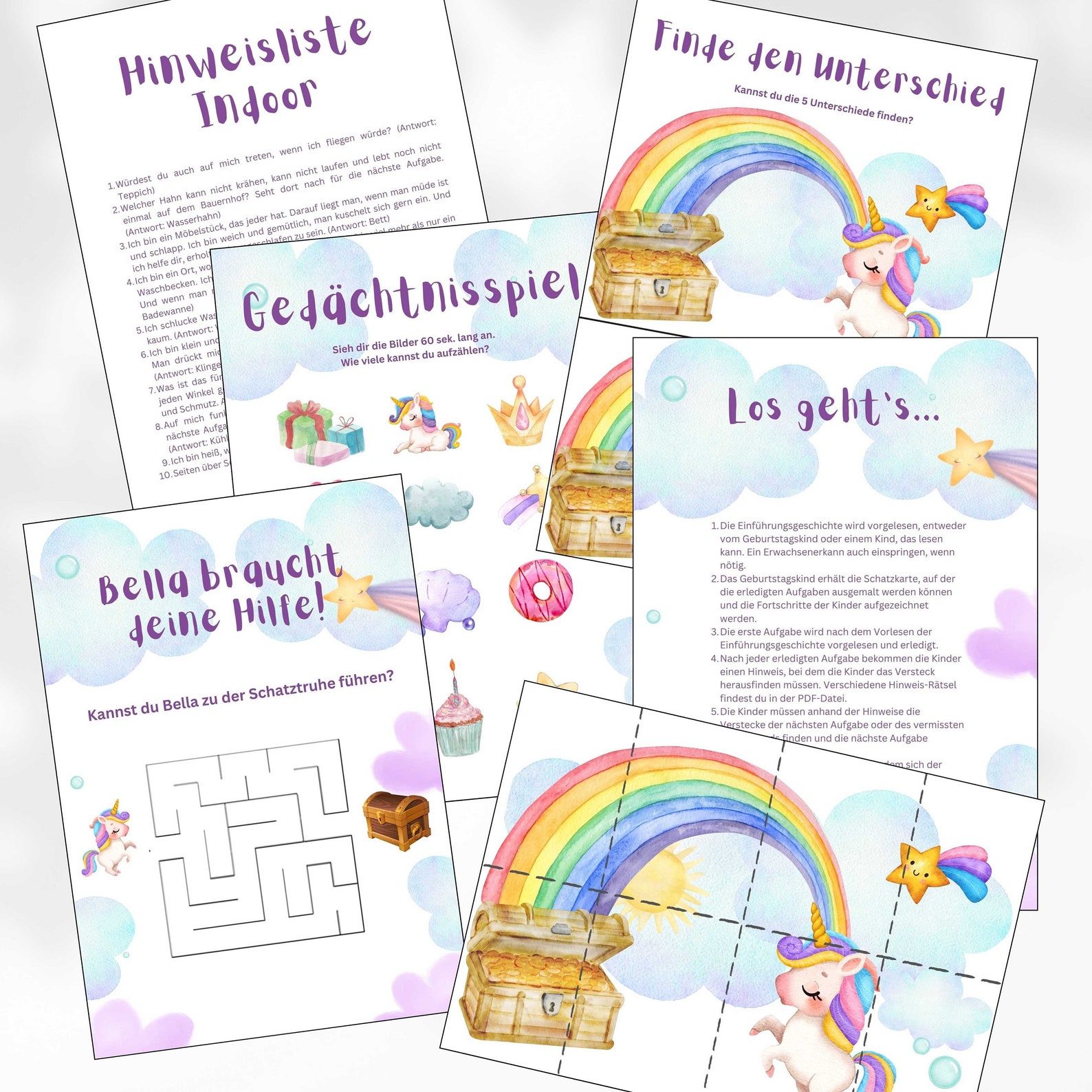 Unicorn Treasure Hunt, Children's Birthday, Children's Birthday ...