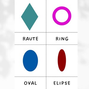Shapes Cards, Flash Cards, Nomenclature Minimalist, Digital File PDF ...