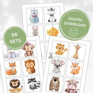 Animal Matching Game Montessori, Montessori Matching Cards, Printable ...