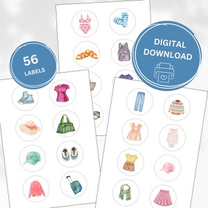 Wardrobe Labels Children, Organize Childrens Clothing, Montessori ...