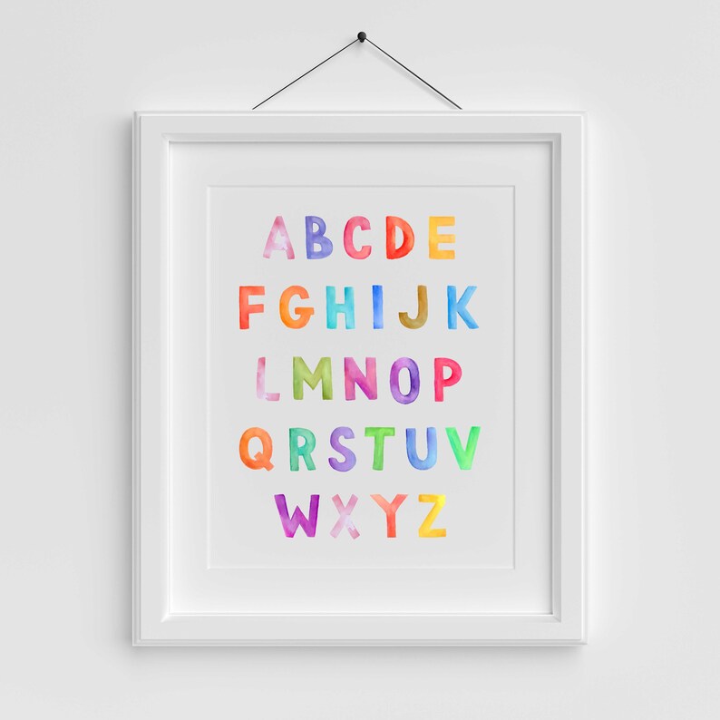 ABC Print, Rainbow Alphabet Poster, Printable Educational Wall Art ...