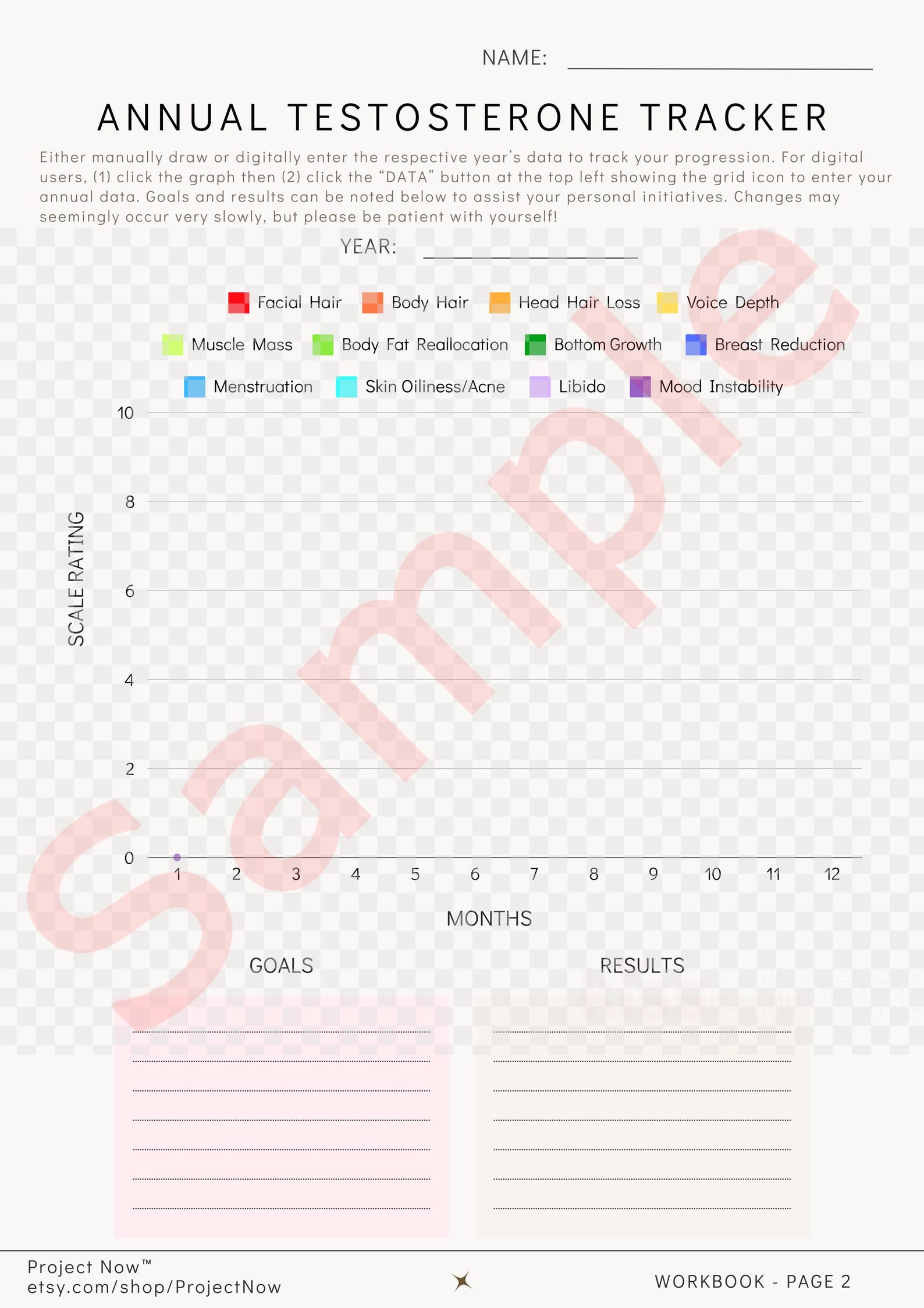 Testosterone Transition Tracker – Transgender, Nonbinary (templates ...