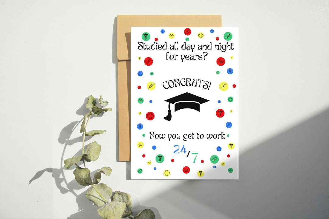 Medicine Graduation Card I Doctor/ Nurse/ Veterinarian Graduation Card ...