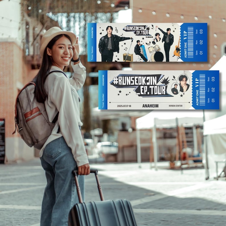 Jin Concert Ticket Editable Template – Run Seokjin EP Tour Canva ...
