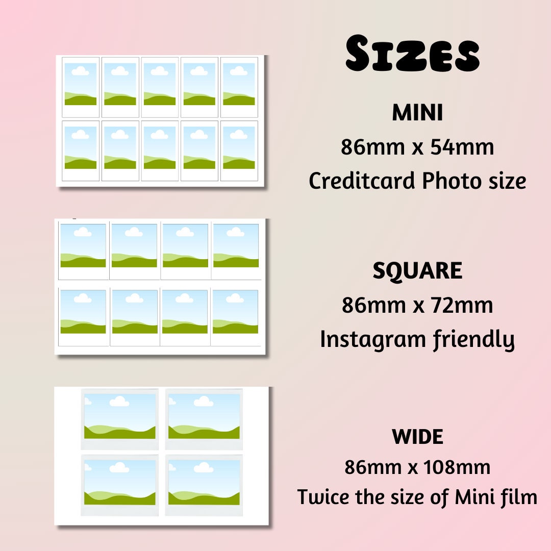 Customizable Fuji Instax Canva Frame Templates | Editable Instax Frame ...