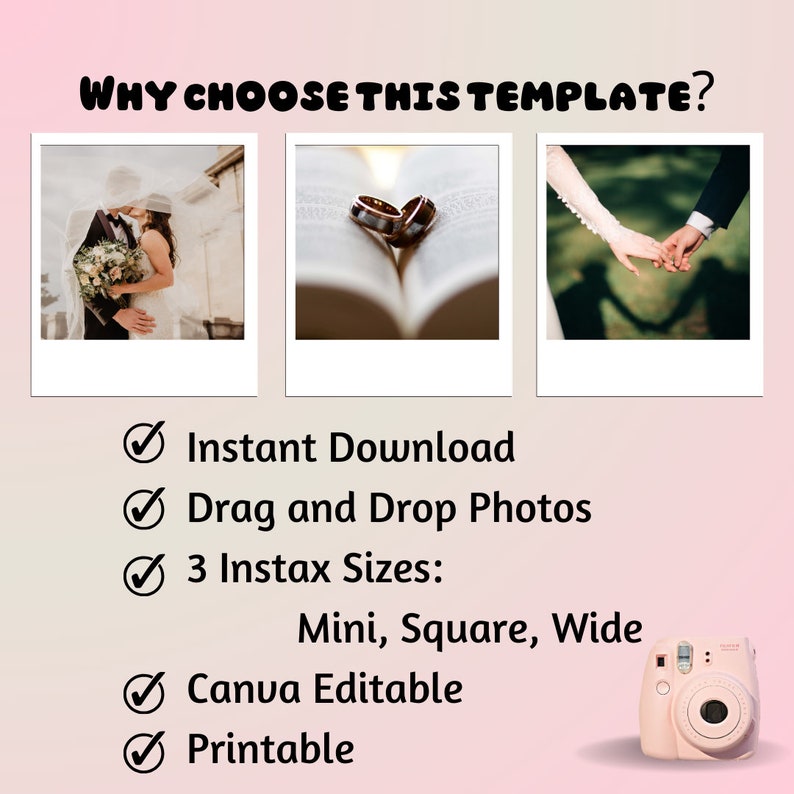 Custom Polaroid Frame Template Fuji Instax Canva Templates Editable ...