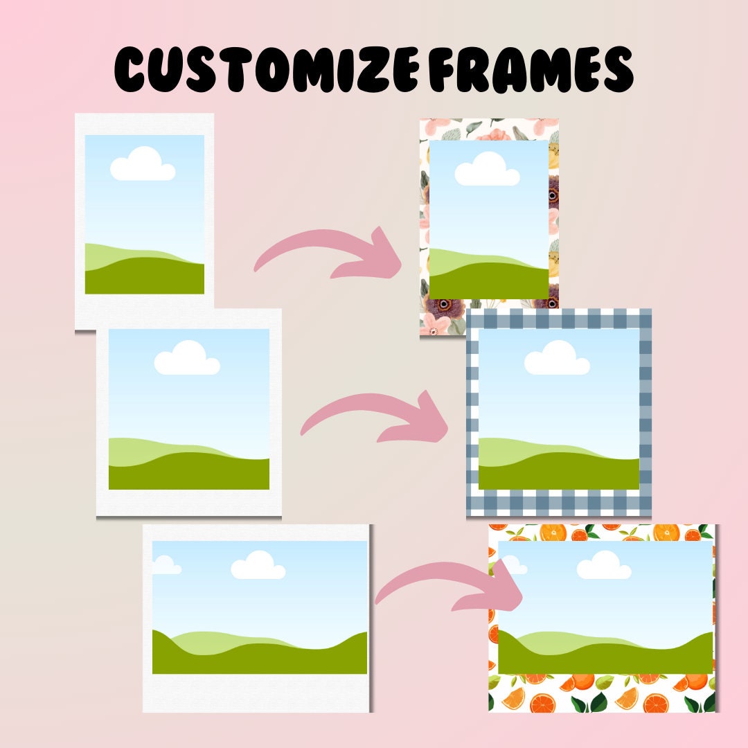 Custom Polaroid Frame Template Fuji Instax Canva Templates Editable ...