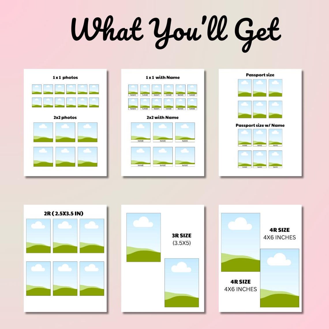 Rush ID and Passport Photo Canva Frame Templates, Editable Photo ...