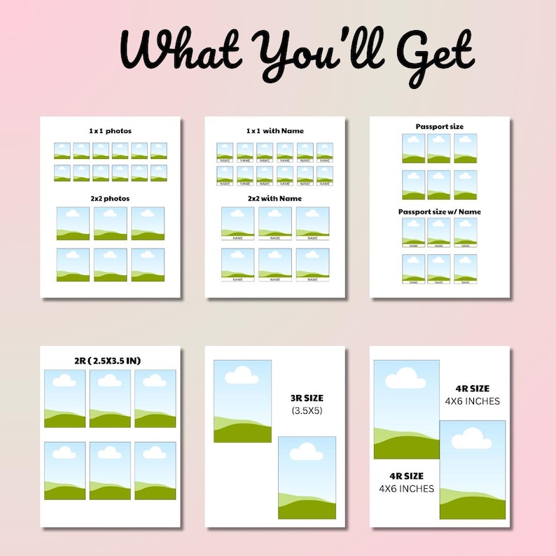 Rush ID and Passport Photo Canva Frame Templates, Editable Photo ...