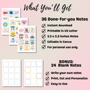 Lunch Box Notes for Kids, Inspirational Notes for Kids, Back to School ...