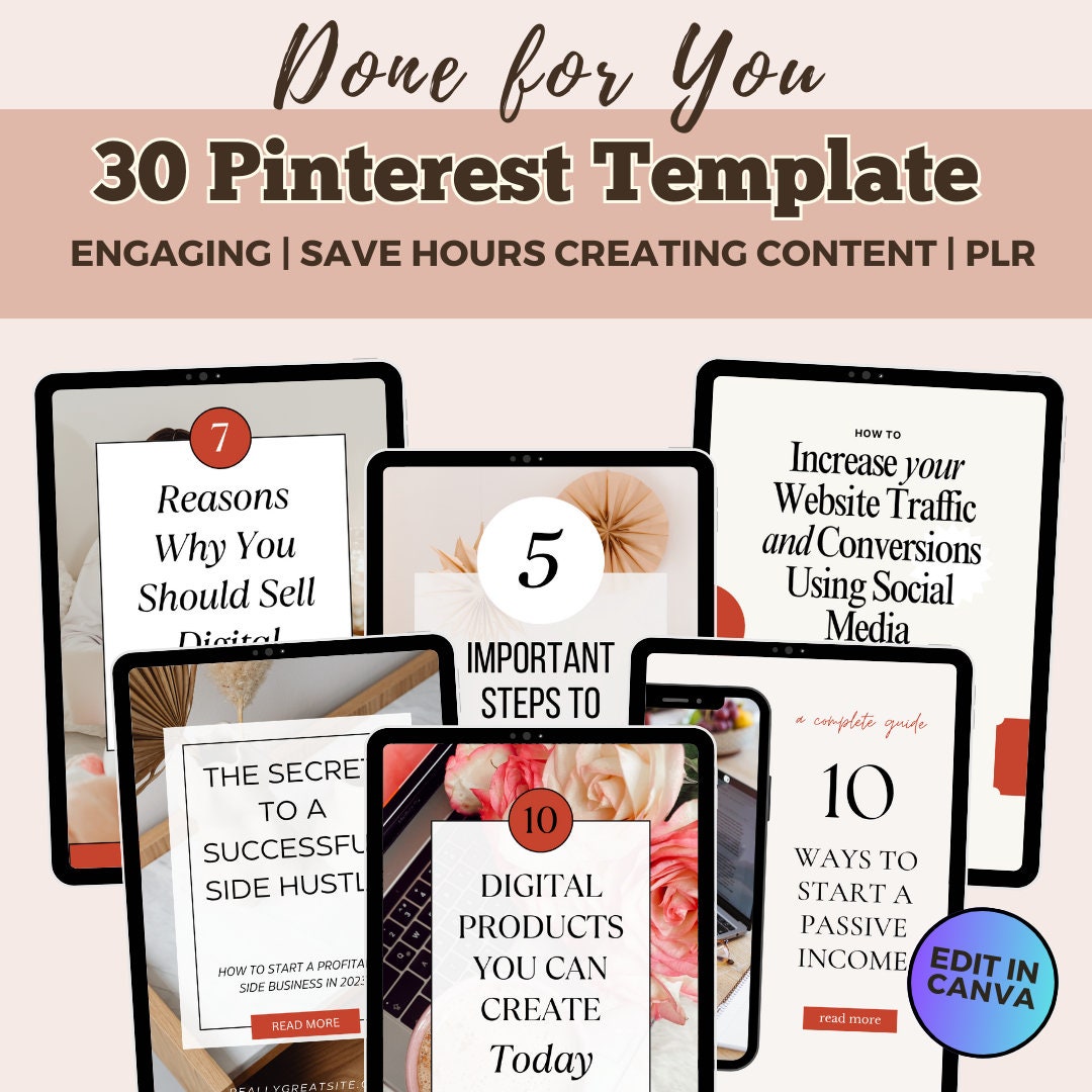 Pinterest Pin Templates for Marketing Ready to Use Editable in Canva ...