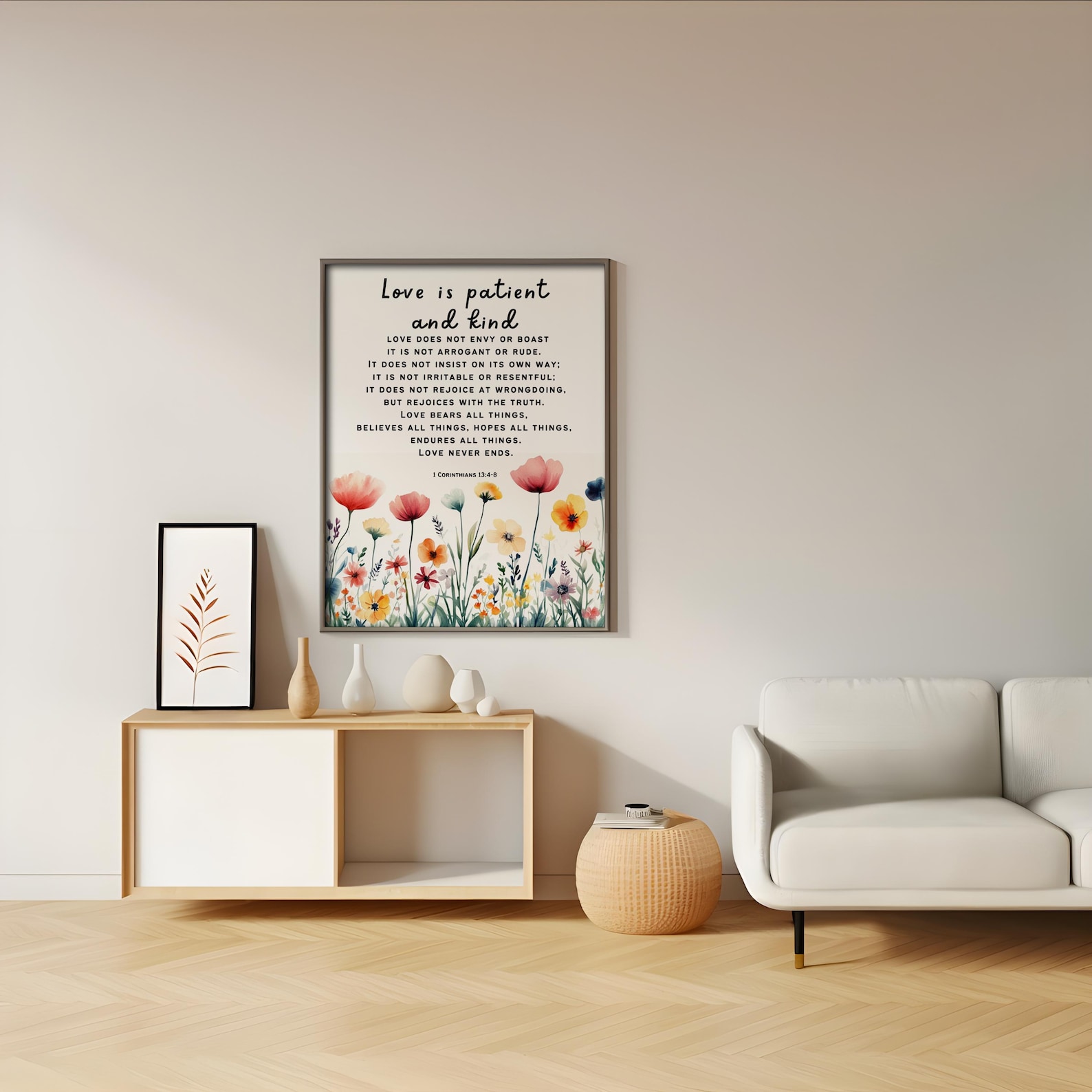 1 Corinthians 3:4-8 ESV, Love is Patient Poster, Love is Kind Print ...