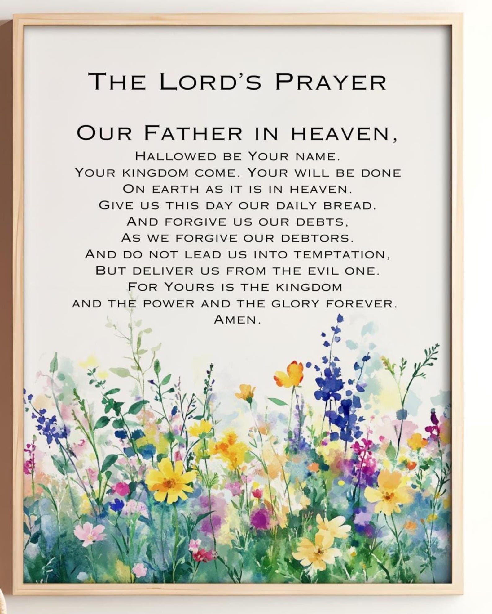 The Lord's Prayer Poster, the Lord's Prayer Printable, Prayer Printable ...