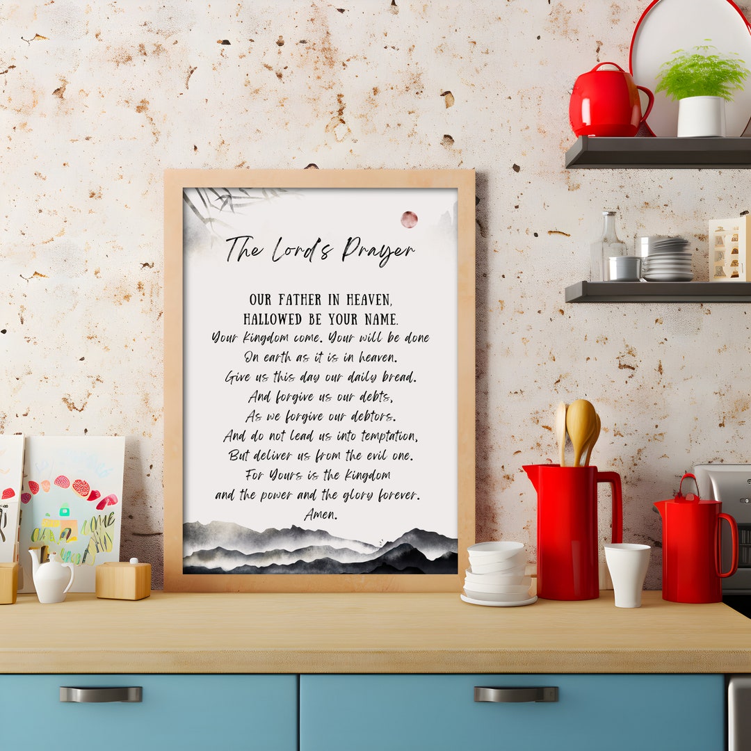 The Lord's Prayer Our Father Bible Verse Printable Poster Bible Verse ...