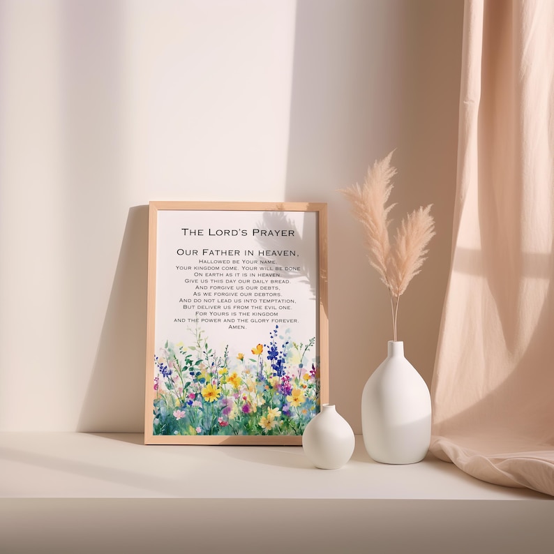 The Lord's Prayer Poster, the Lord's Prayer Printable, Prayer Printable ...