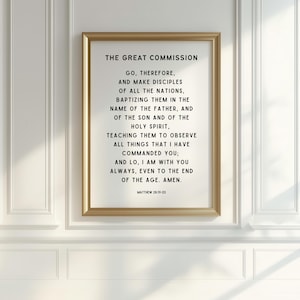 The Great Commission, Bible Verse Wall Art, Printable Scripture ...