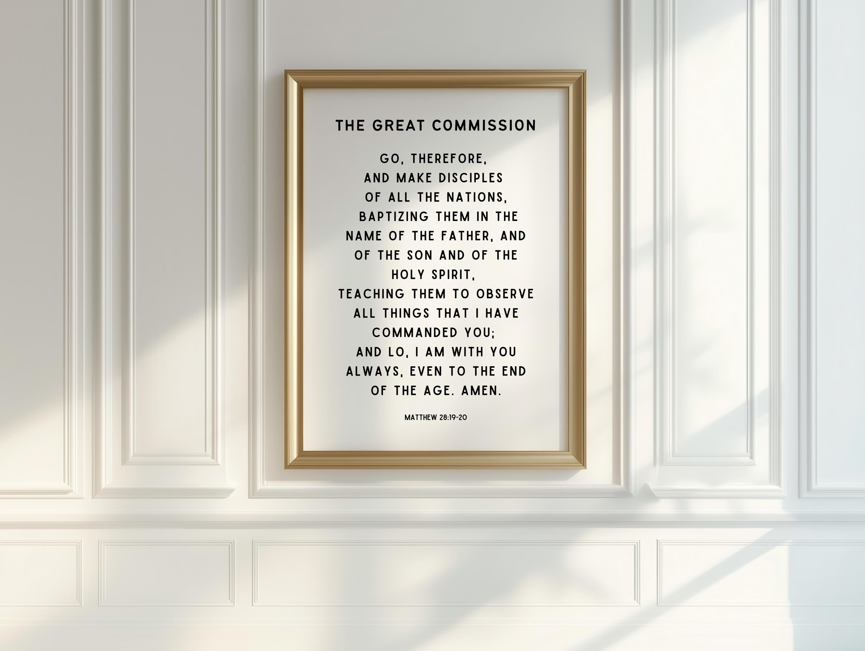 The Great Commission, Bible Verse Wall Art, Printable Scripture ...