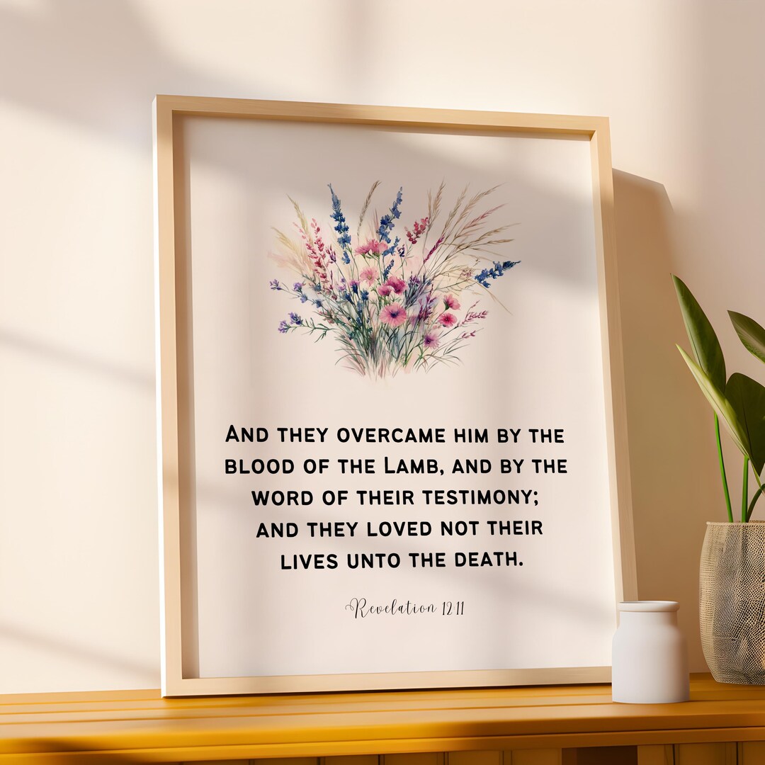 Revelation 12 11 Poster And They Overcame Him By The Blood Of The Lamb