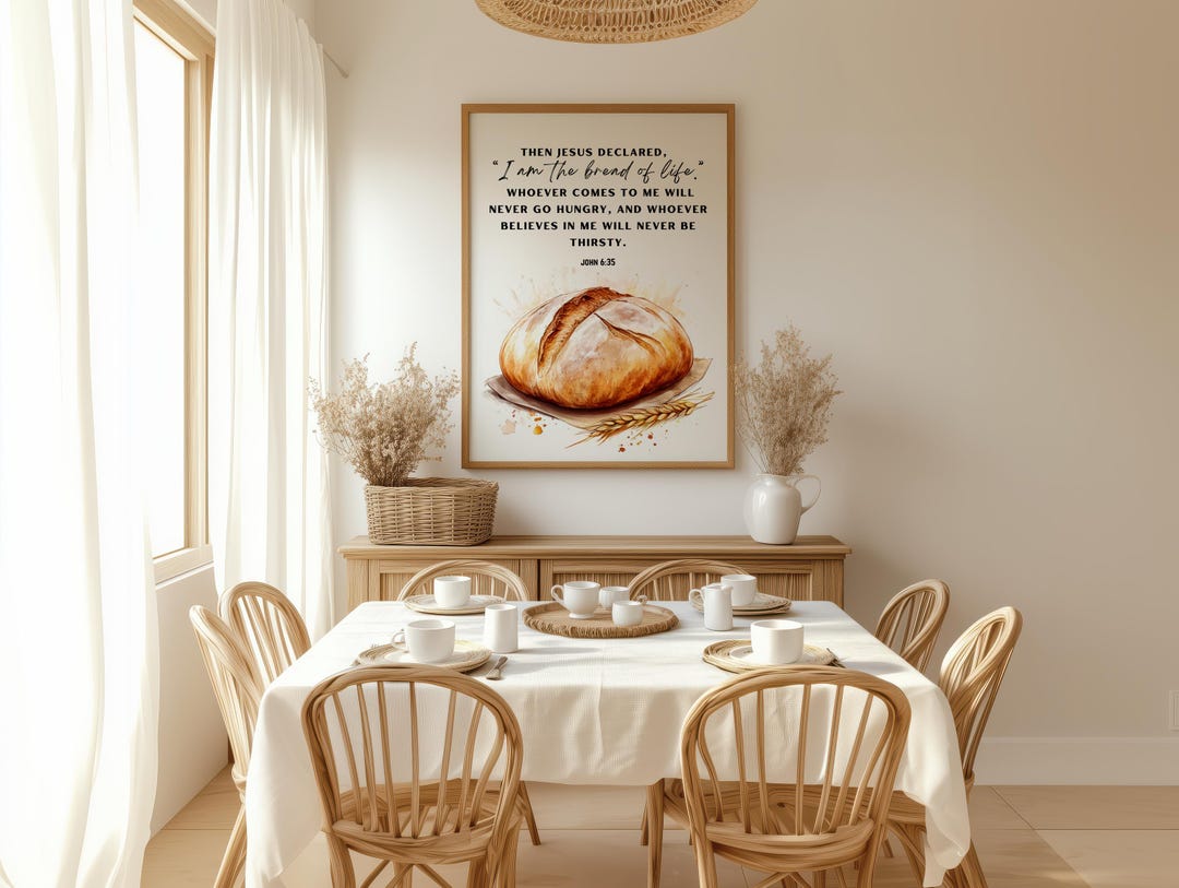 I Am the Bread of Life Printable, John 6:35 Print, Bible Verse Wall Art ...