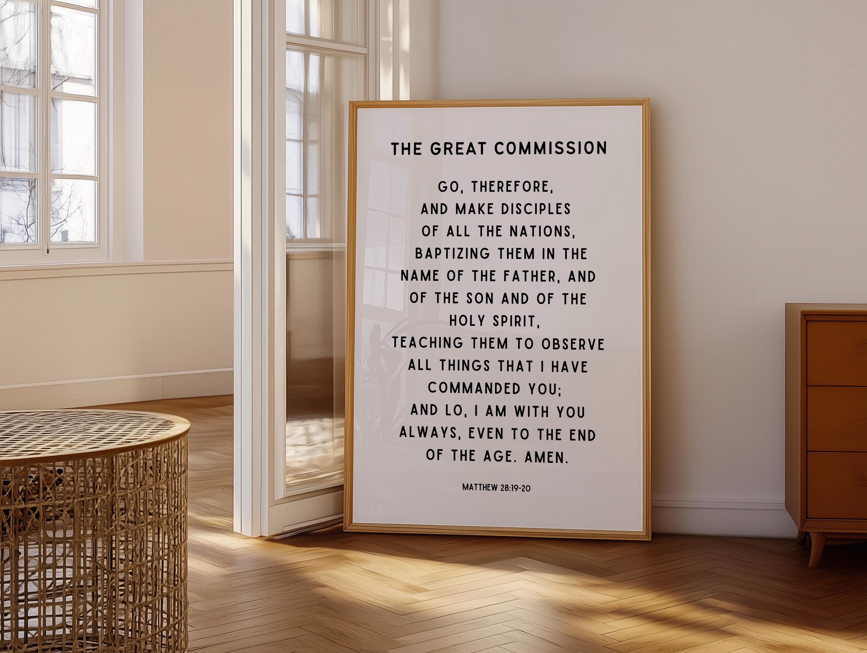 The Great Commission, Bible Verse Wall Art, Printable Scripture ...