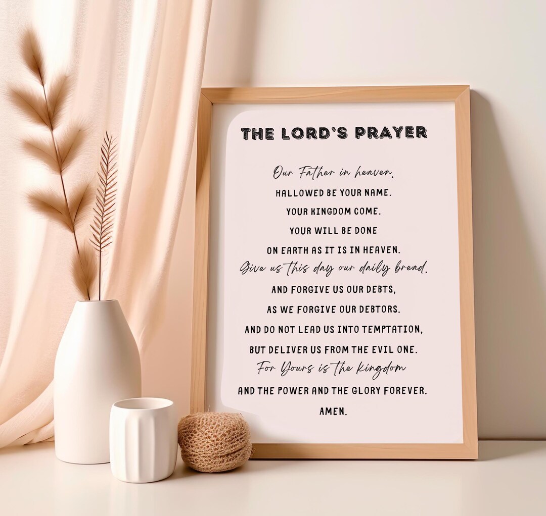 The Lord's Prayer Print, Our Father Prayers, Printable Lord's Prayer ...